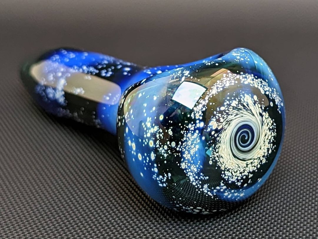 Hand Blown Glass Pipe, Galaxy Pipe, Tobacco Pipe, Blue Pipe - Etsy