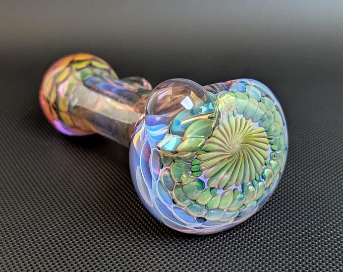 Purple Glass Pipe // Inside Out Pattern // Color Changing // Silver and ...