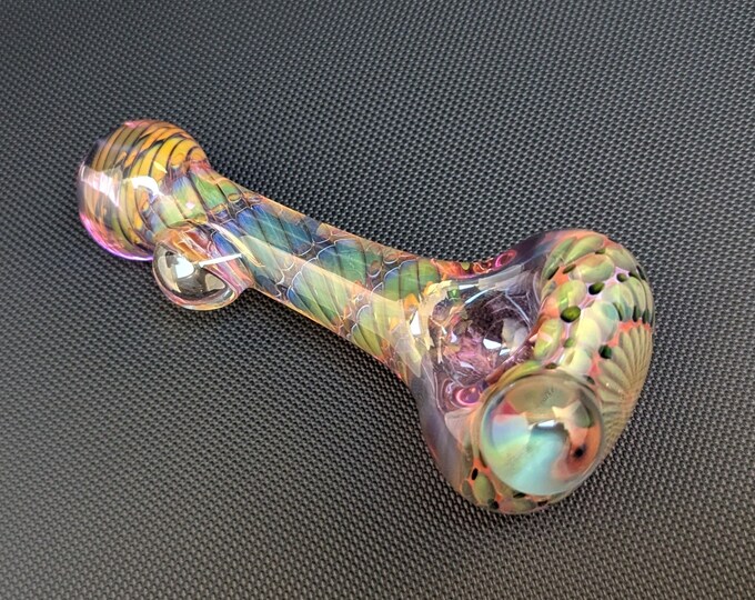 Purple Glass Pipe // Inside Out Pattern // Color Changing // Silver and ...