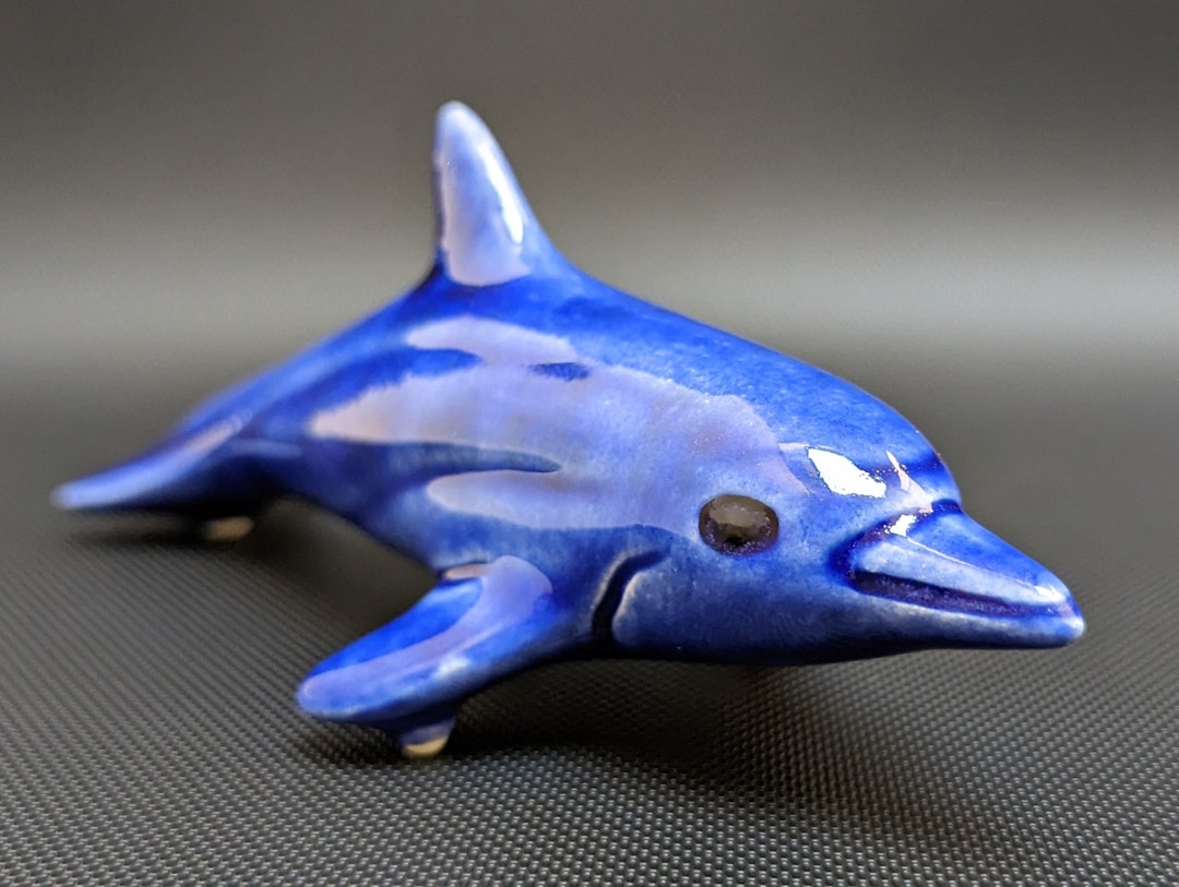 Ceramic Dolphin Pipe // Blue Glass Glazed - Etsy
