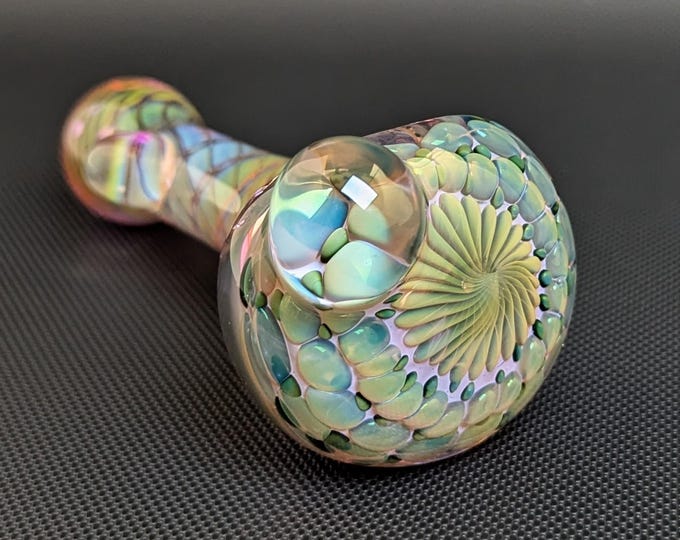 Purple Glass Pipe // Inside Out Pattern // Color Changing // Silver and ...