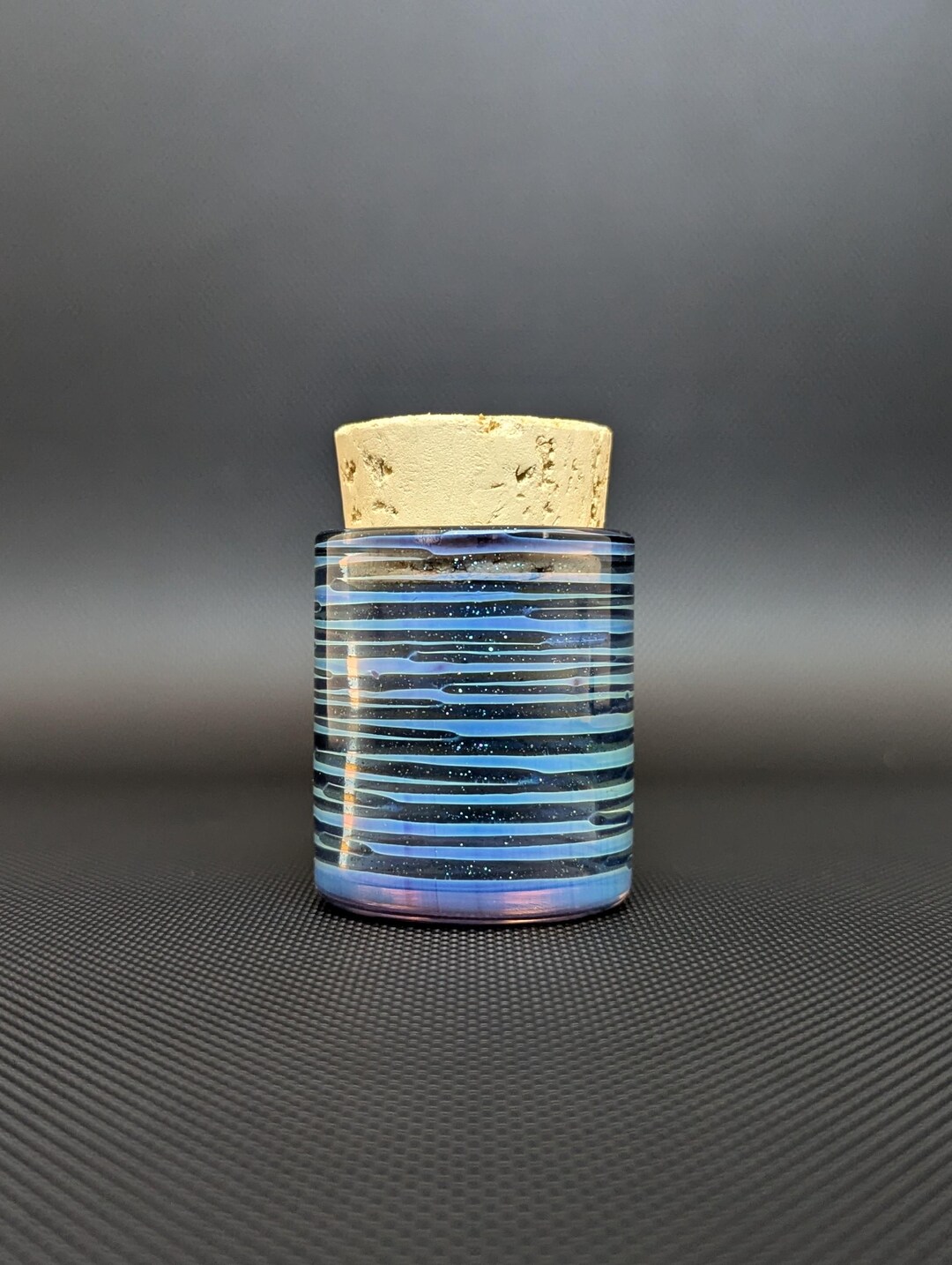 Glass Jar // Mini Jar // Purple Glass // Silver Fuming Stardust Sparkle ...