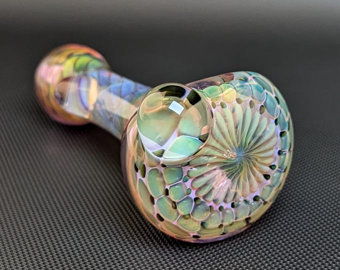 Purple Glass Pipe // Inside Out Pattern // Color Changing // Silver and ...