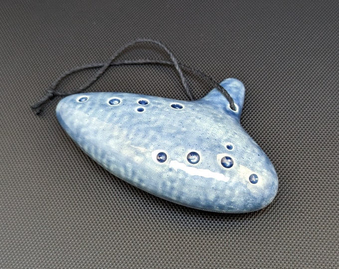 Zelda Ceramic Pipe // Denim Blue Glass Glazed Ocarina - Etsy