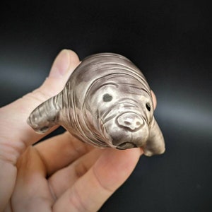Manatee Ceramic Pipe // Gray Glass Glazed - Etsy