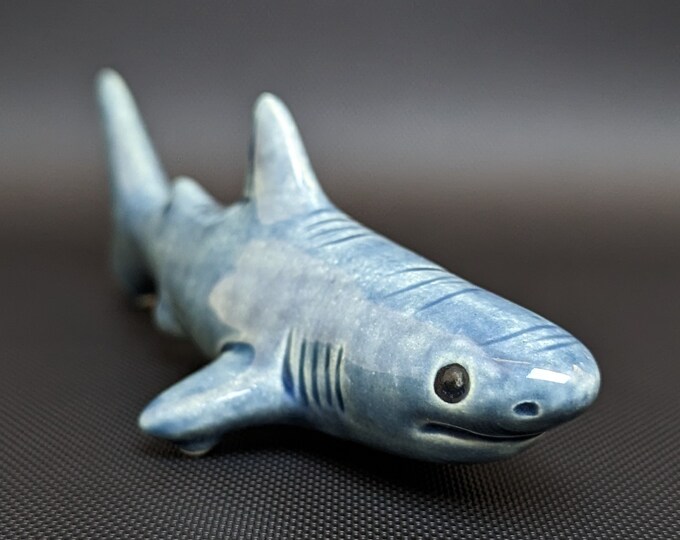 Ceramic Shark Pipe // Gray Blue Glass Glazed // Ceramic Pipe - Etsy