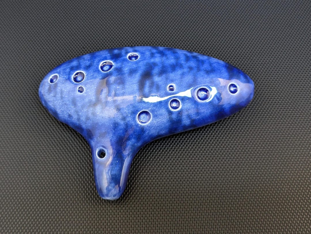 Zelda Ceramic Pipe // Blue Glass Glazed Ocarina - Etsy