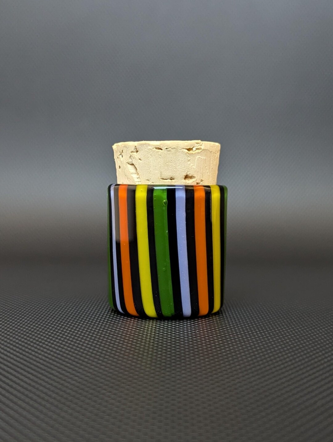 Striped Color Glass Jar // Airtight Cork // Pocket Jar - Etsy