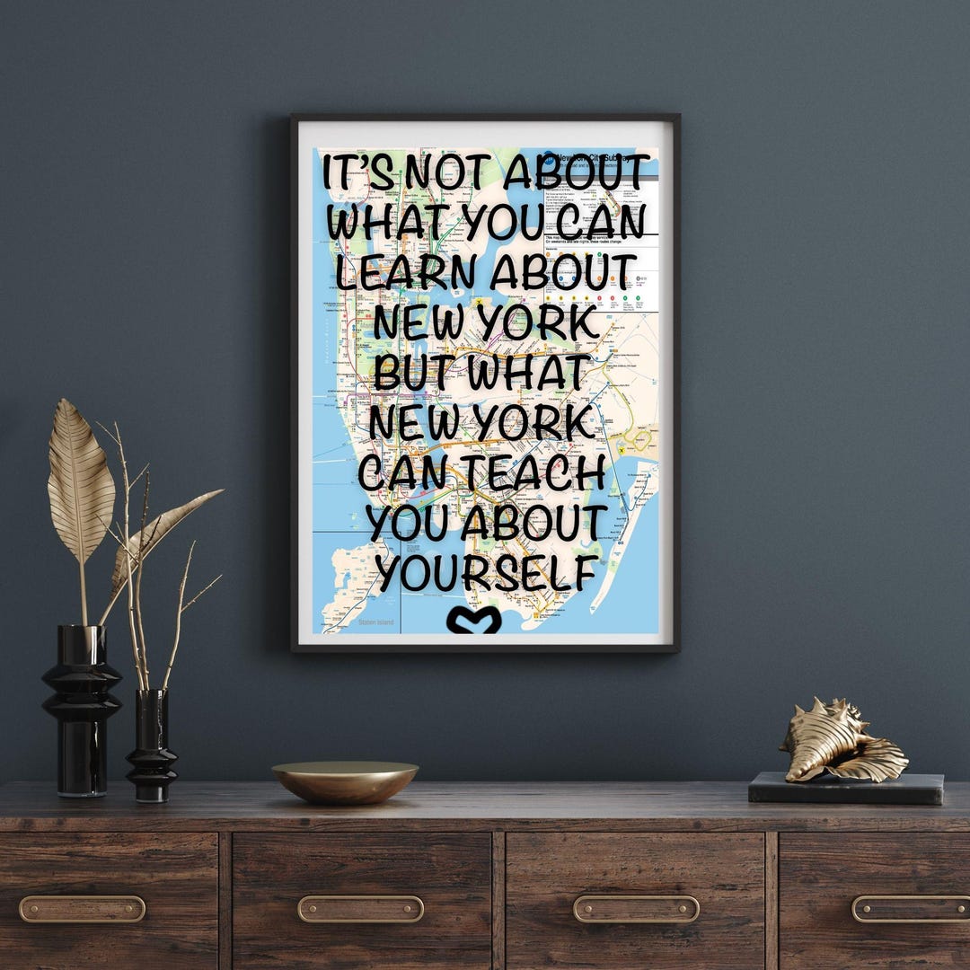 Custom New York City Subway Poster Map, Personalized NYC Sign Wall Art ...