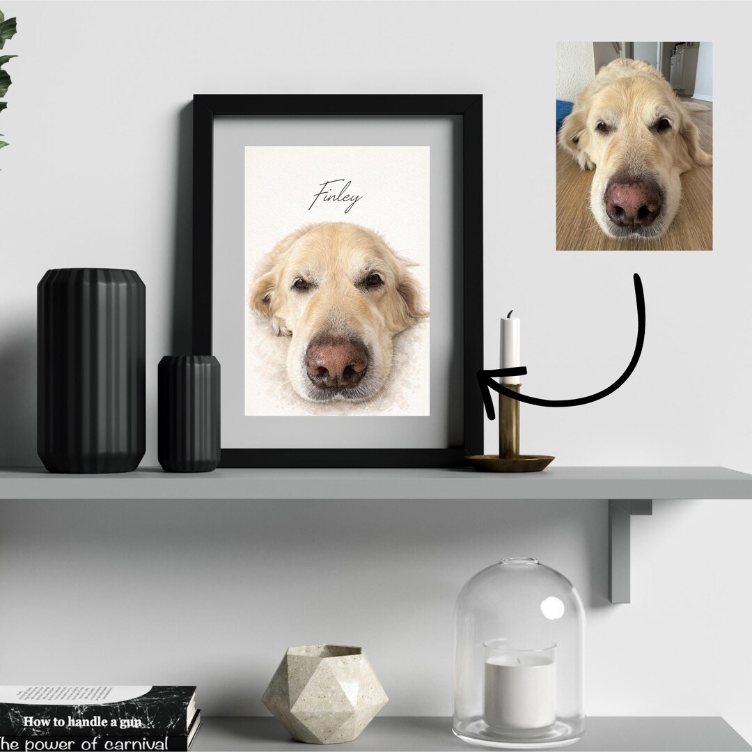 Pet Photo Portrait, Custom Dog General Canvas - Personalized Dog Dad ...