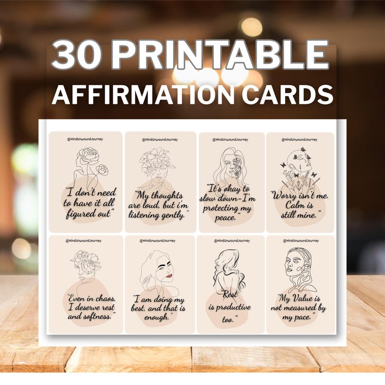 Printable Affirmation Cards for Mental Health- Daily Self-care ...