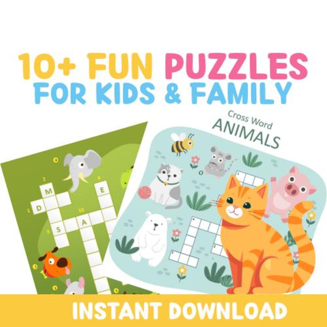 10+ Fun Printable Puzzles for Kids & Family | Instant Download - Etsy