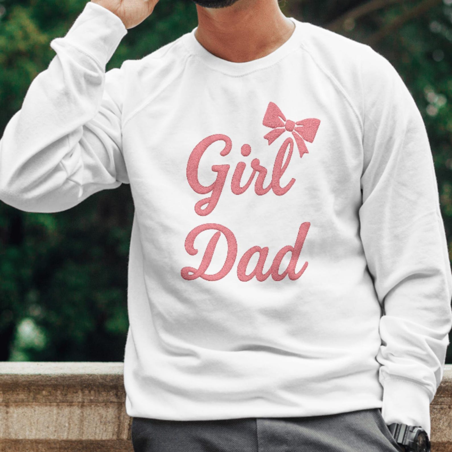 Girl Dad PNG | Coquette Pink Bow Design for Father’s Day | Trendy Dad ...
