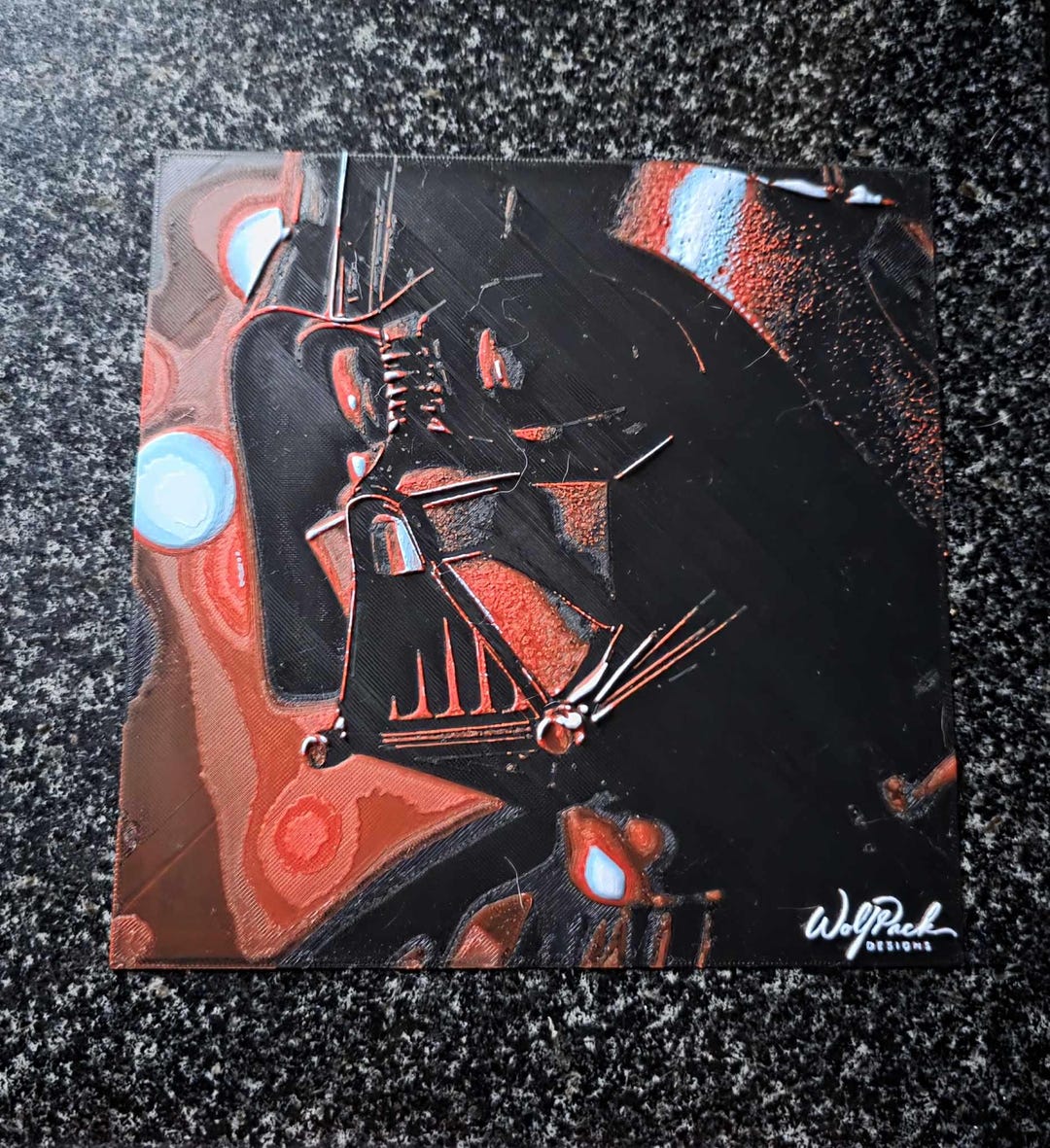Darth Vader 3D Printed Art | Textured PLA Wall Decor | 8x8 Star Wars ...
