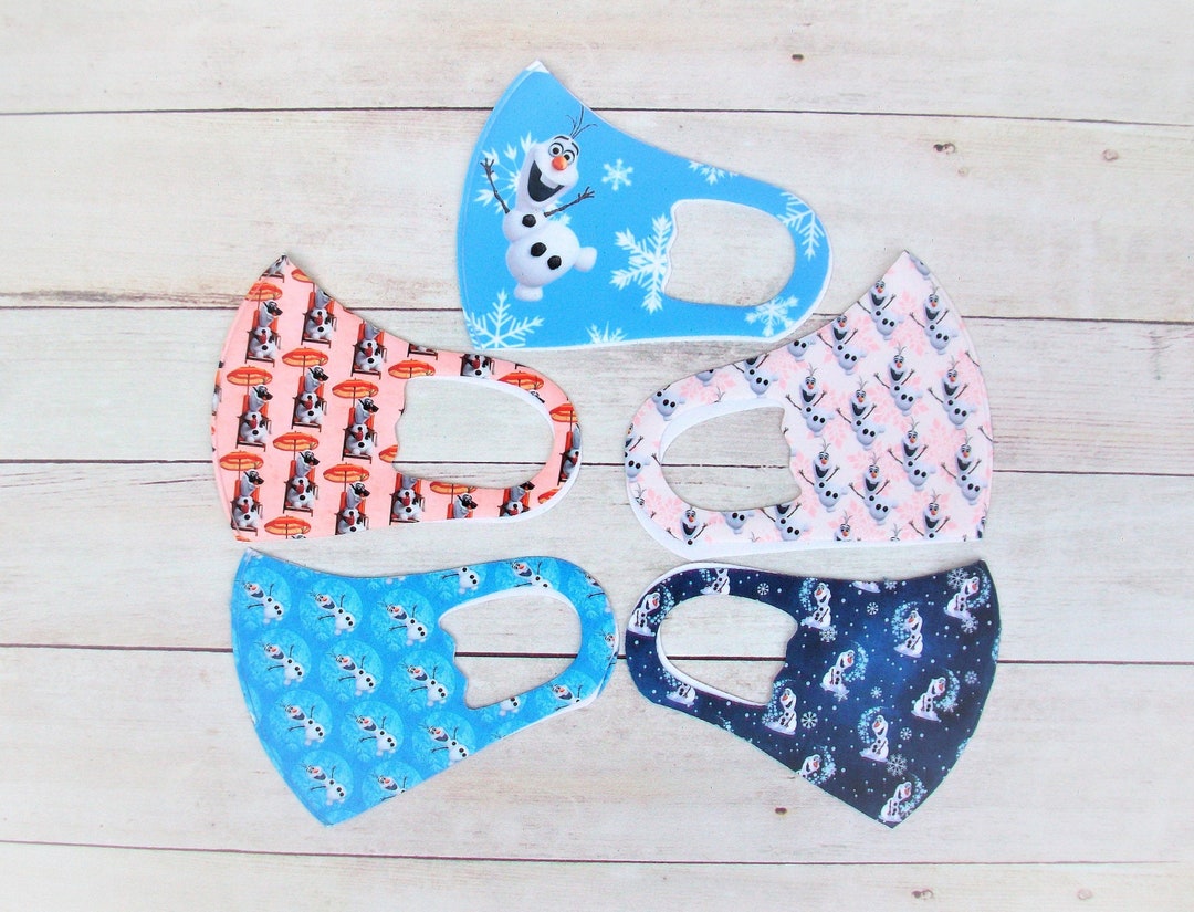 Ages 3-10 Olaf Frozen Polyester Stretch Mask Washable - Etsy