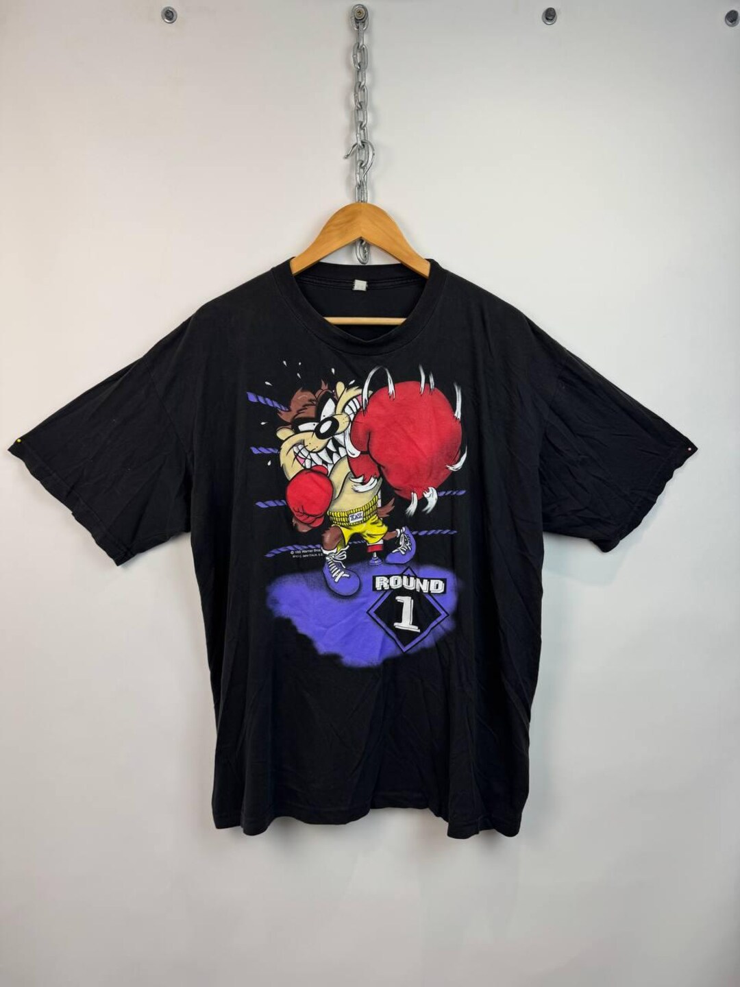 Vintage 1993 Warner Bros Taz Tasmanian Devil Boxing Tshirt XL - Etsy