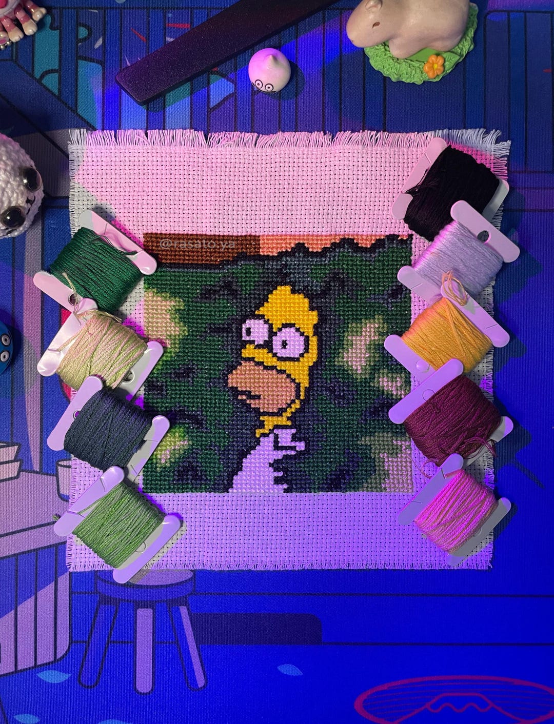 Homer Bushes Meme Cross Stitch Pattern Inspired PDF | Funny Geeky ...