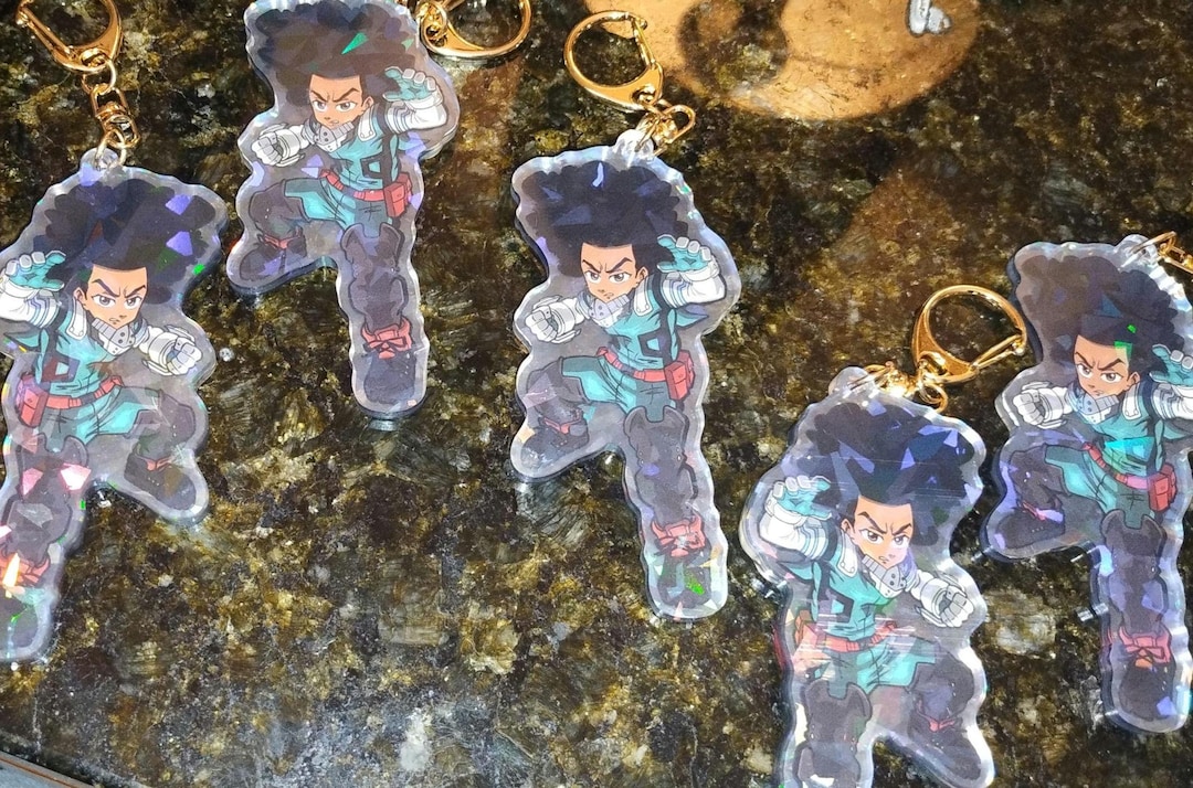 Holographic Huey Freeman X Deku Keychain - Limited Edition Boondocks X ...