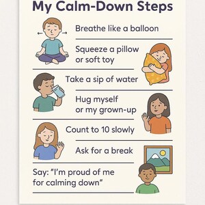 My Calm-down Steps - Printable Visual Chart for Kids/calm Corner PDF ...
