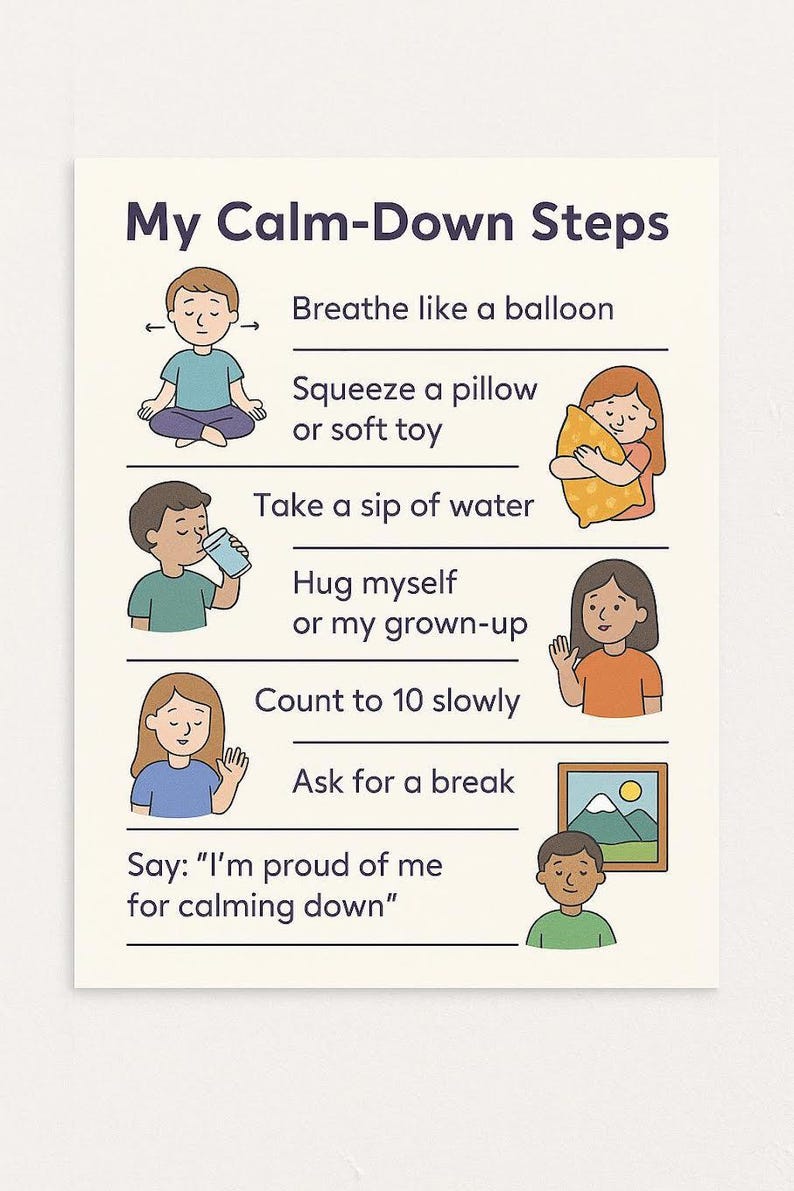 My Calm-down Steps - Printable Visual Chart for Kids/calm Corner PDF ...
