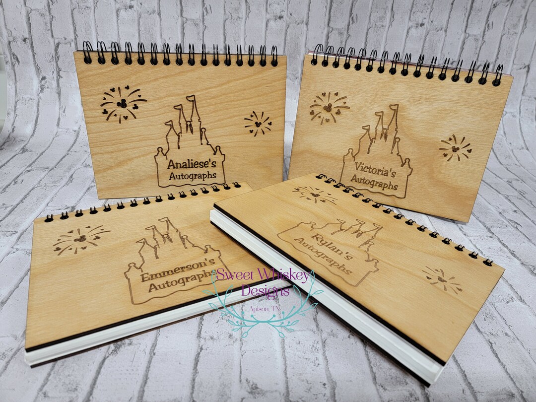 Personalized Autograph Book, Theme Park, Wooden, Keepsake, Vacation ...