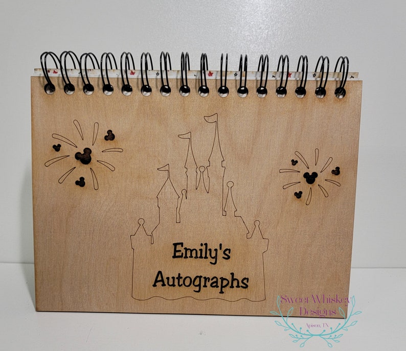 Personalized Autograph Book, Theme Park, Wooden, Keepsake, Vacation ...
