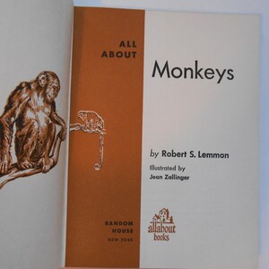 All About Monkeys, a Vintage Children's Book - Etsy