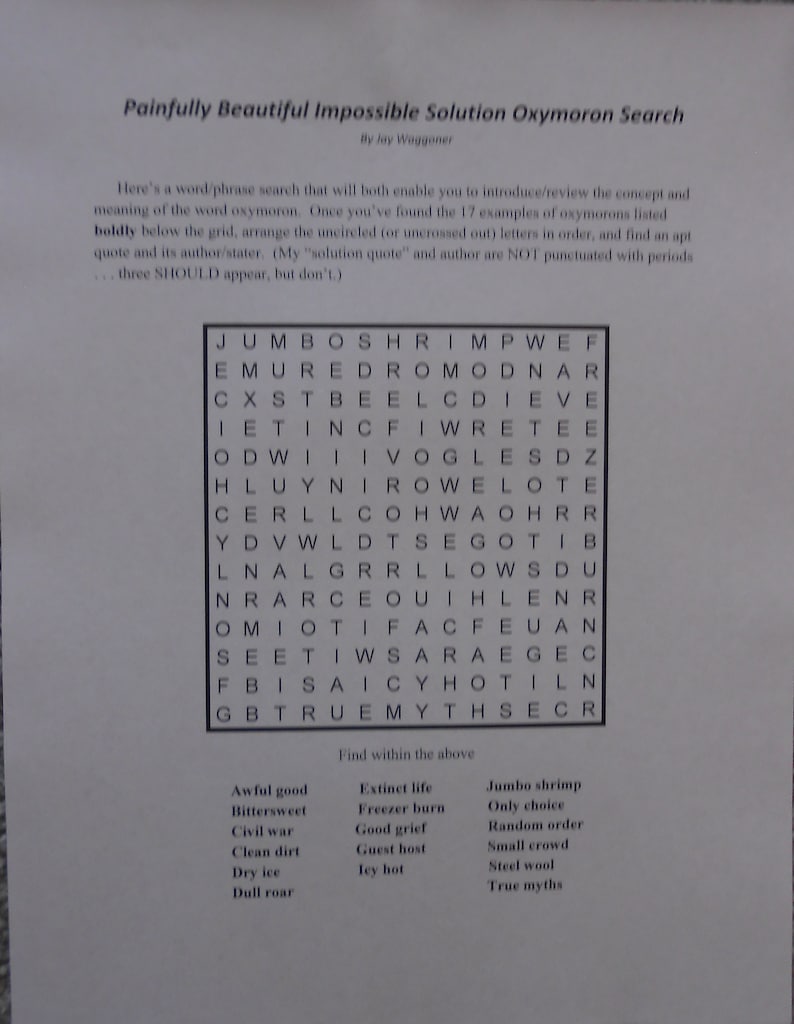 5 Figures of Speech Puzzle Package,homeschooling English,palindrom ...