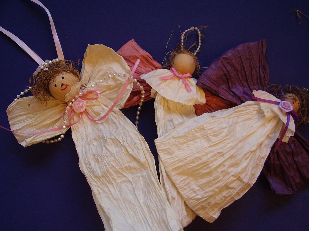 Vintage Handmade Paper Angel Ornaments - Etsy