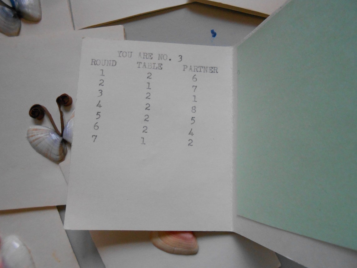 Vintage Handmade Bridge Tally Cards, Butterflies Made With Shells - Etsy
