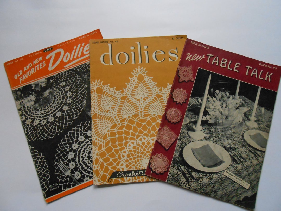 Three Vintage Doily Craft Books - Etsy