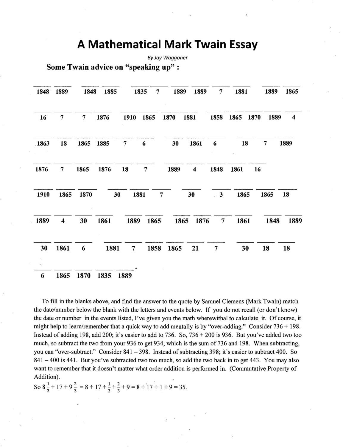 15 Mark Twain Puzzles,crosswords,vocabulary Puzzles,character Searches ...