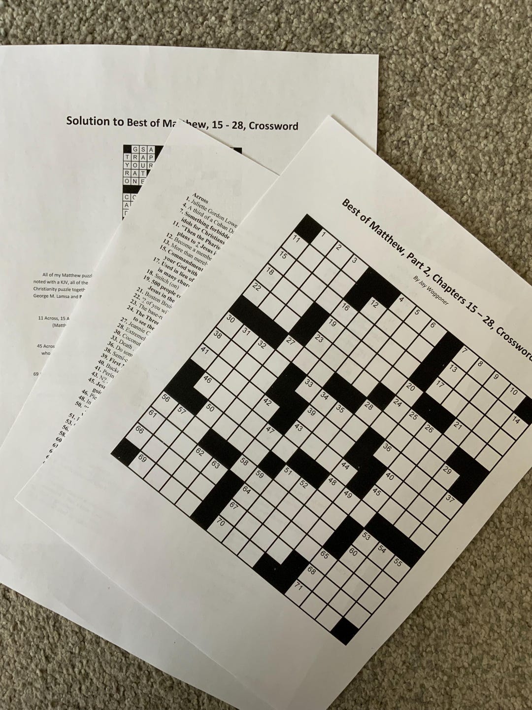 Christian History , Word Searches, Crosswords, Gospel Matthew, 31 ...