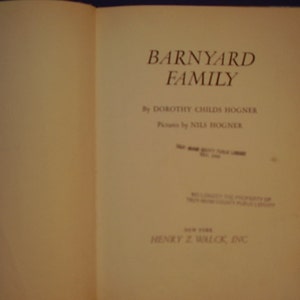 Barnyard Family, a 1948 Vintage Children's Book - Etsy