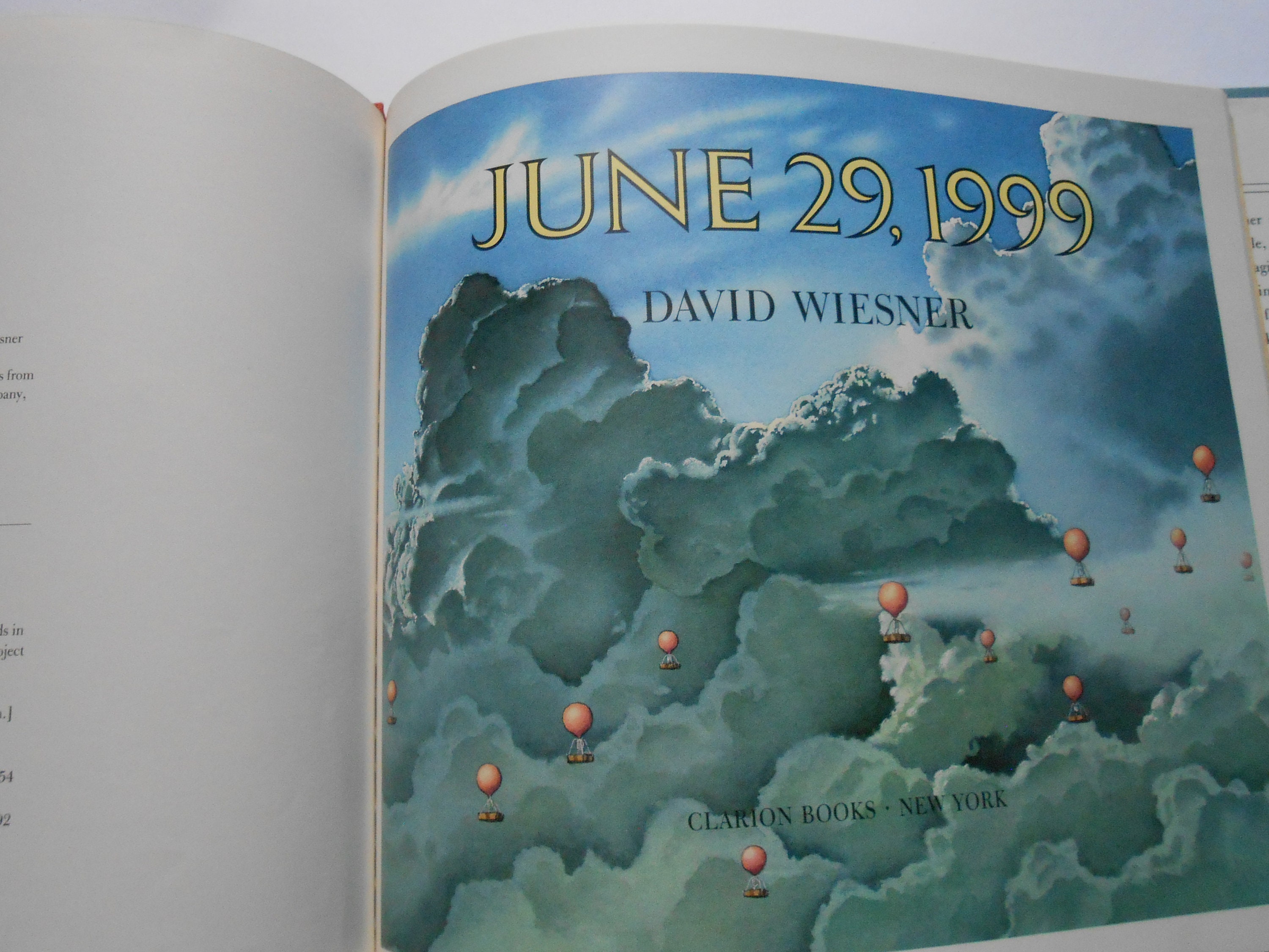 June 29, 1999, a Vintage Children's Book by David Wiesner - Etsy