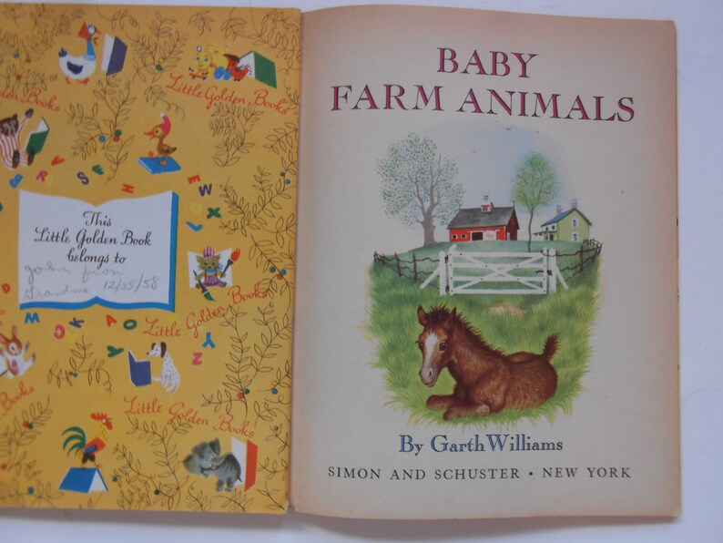 Baby Farm Animals, a Vintage Children's Book, Little Golden Book, A ...