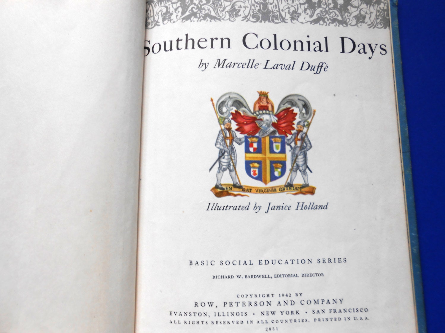 Southern Colonial Days, Vintage Children's School Book, 1942, Marcelle ...