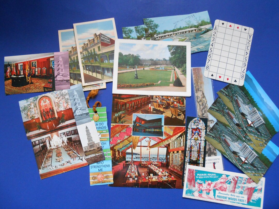 Vintage Paper Ephemera, 20 Pieces, Postcards, Booksmarks - Etsy