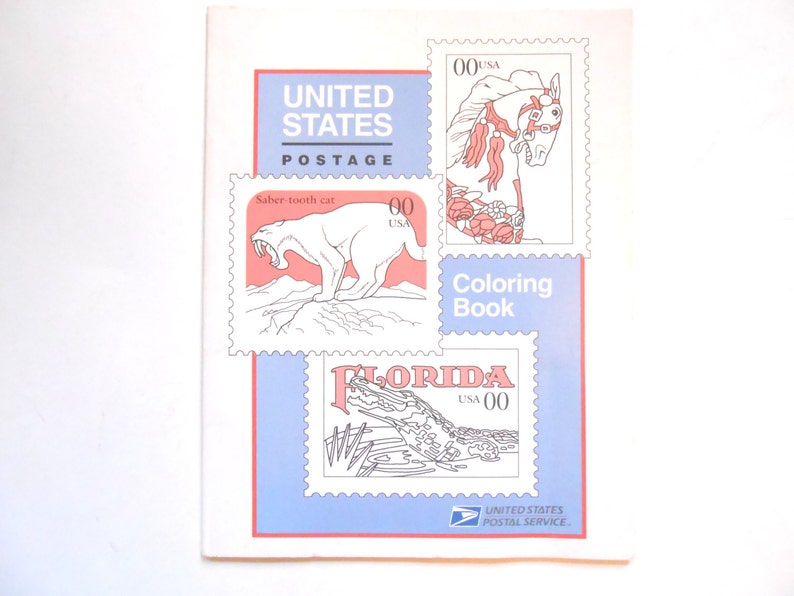 United States Postage Coloring Book, 1994, Vintage Coloring Book - Etsy