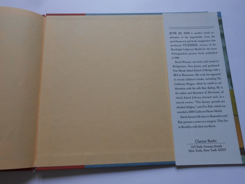 June 29 1999 a Vintage Children's Book by David Wiesner - Etsy