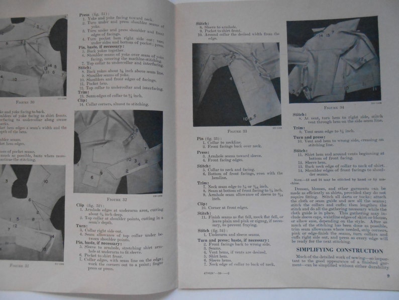 Simplified Clothing Construction a Vintage Sewing Book 1959 | Etsy