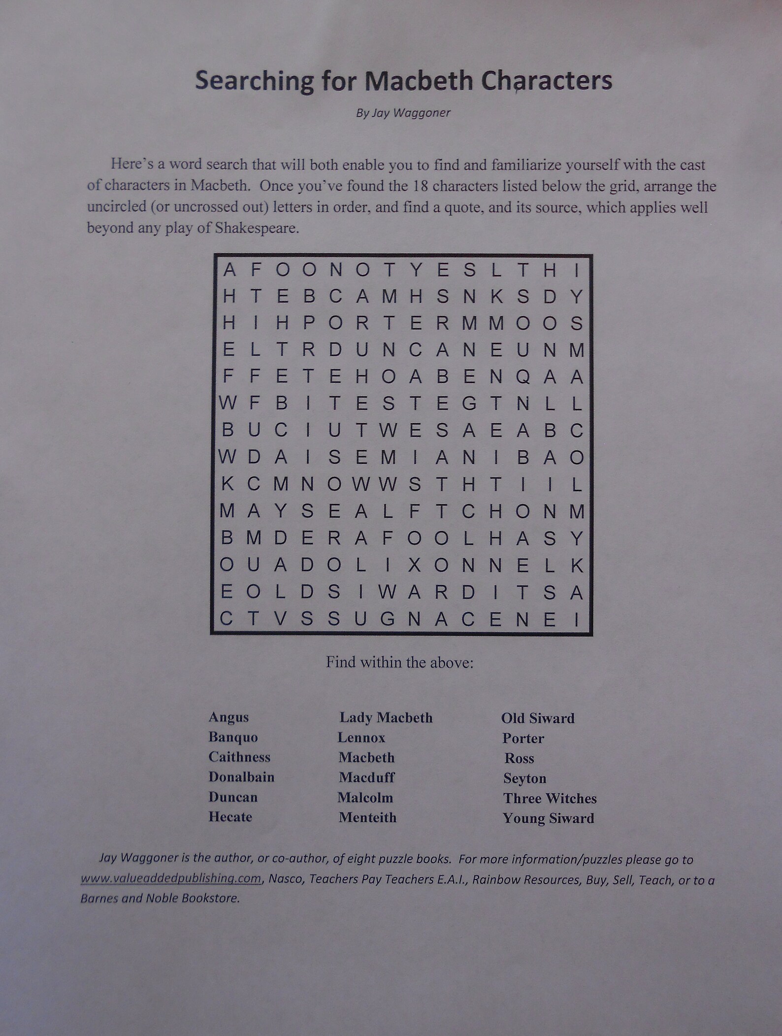 Homeschooling,home Schooling Shakespeare,macbeth,6 Puzzle Package,6 ...