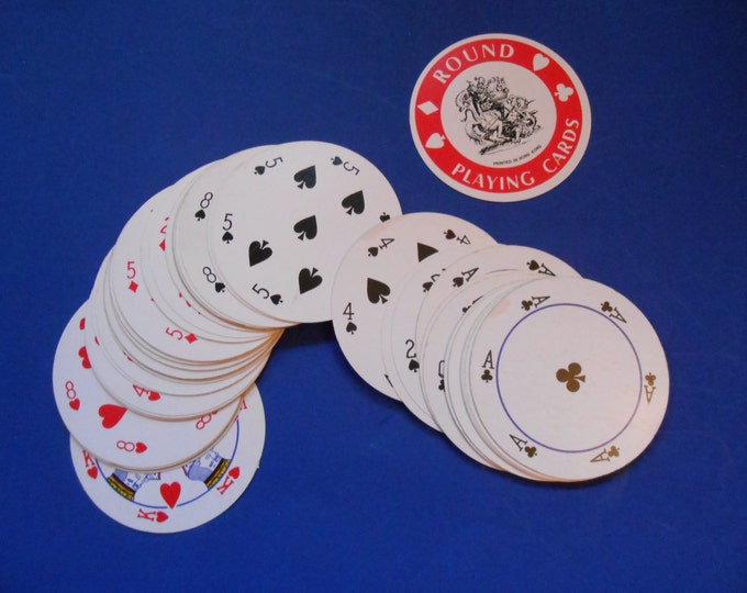 Vintage Round Playing Cards - Etsy