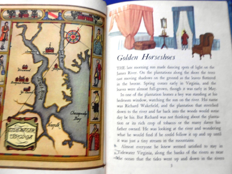Southern Colonial Days, Vintage Children's School Book, 1942, Marcelle ...