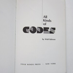 All Kinds of Codes, a Vintage Children's Book - Etsy