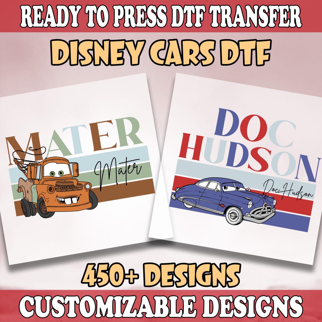 Disney Cars Dtf Transfer, Disney Ready to Press, Tow Mater Dtf, Doc ...