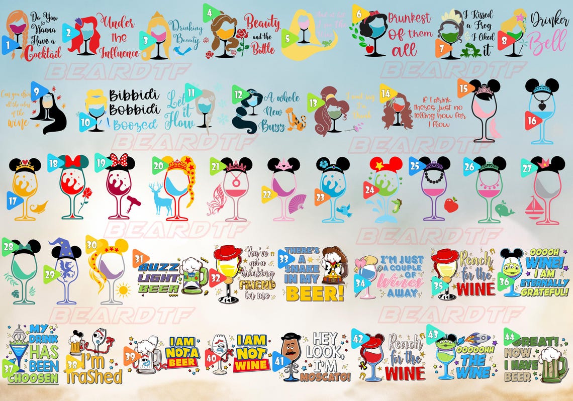 Disney Minnie Drinking Team Dtf, Epcot Drinking Around the World Dtf ...