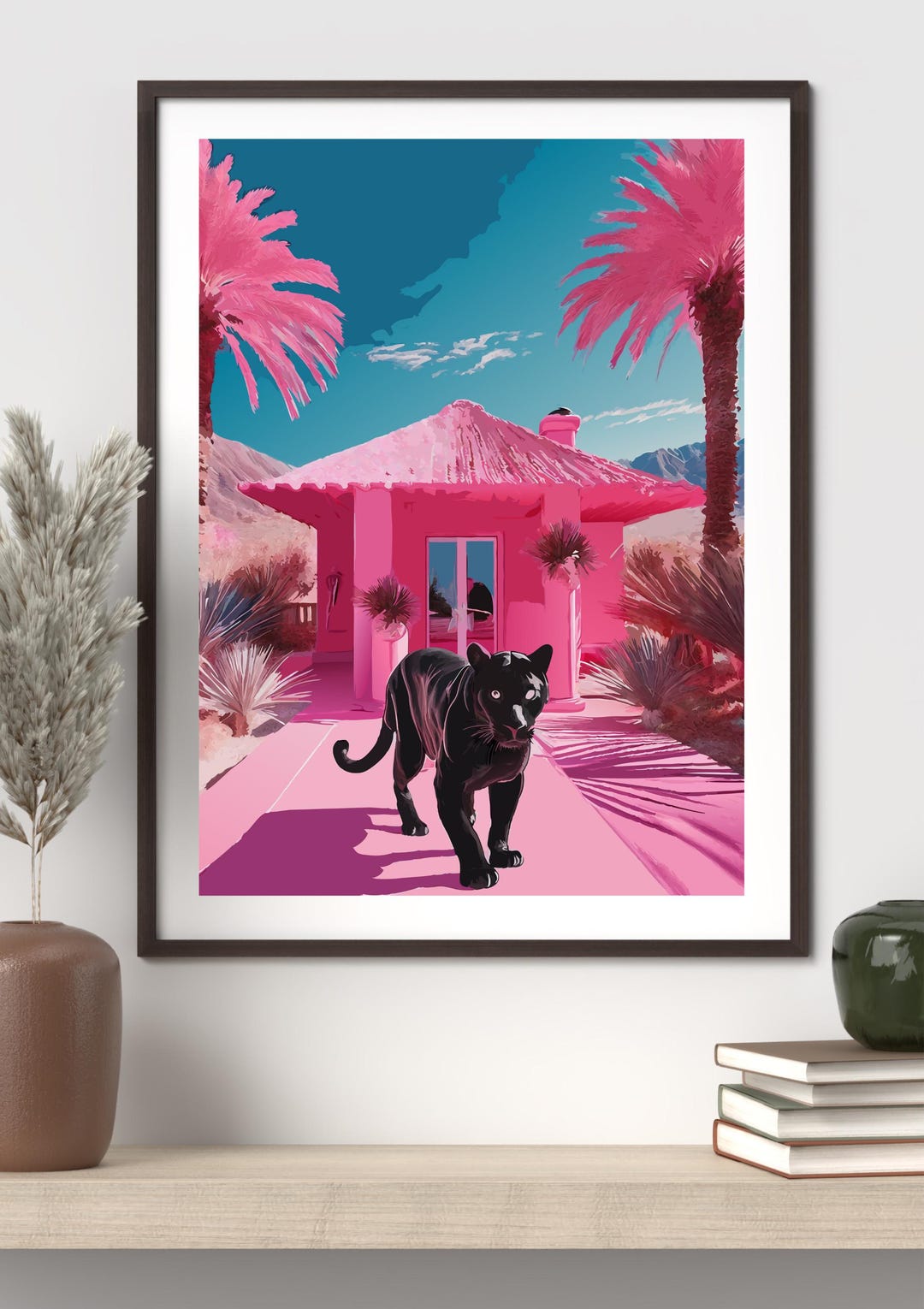 Pink Panther Palm Springs Duo Print Set | Bold Retro Desert Wall Art ...