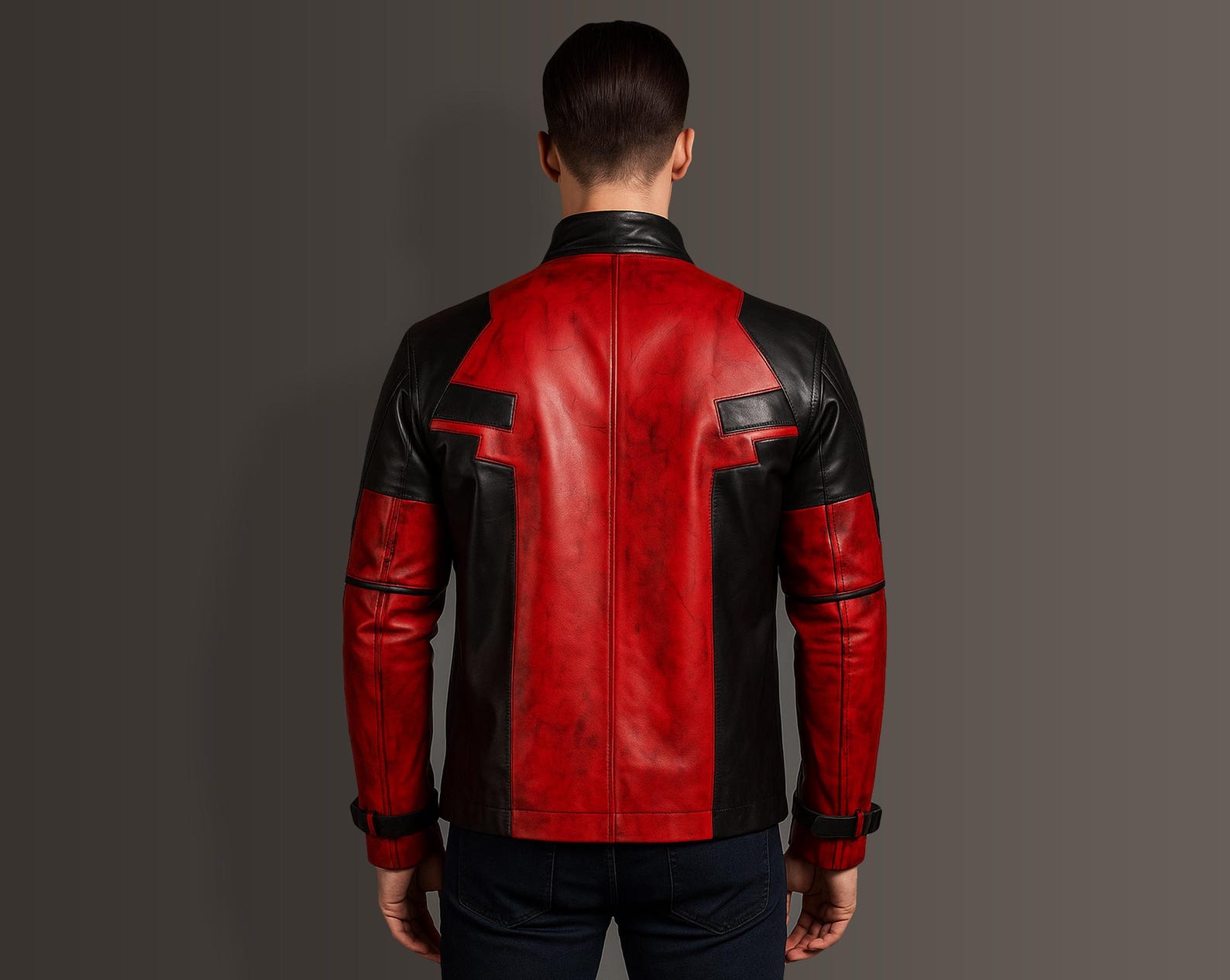 Deadpool Leather Jacket Men Red Black Biker Jacket Ryan Reynolds ...