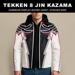 Inspired Tekken 8 Jin Kazama Jacket | Cosplay Leather Jacket With Hood ...
